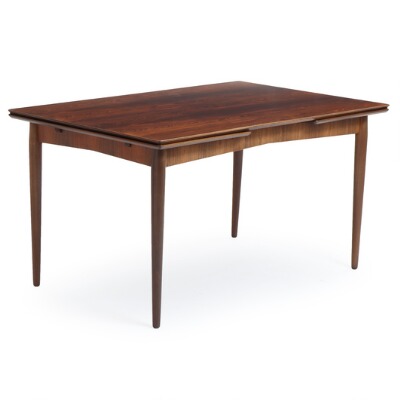 A rosewood dining table with Dutch extension and round fluted legs by ...