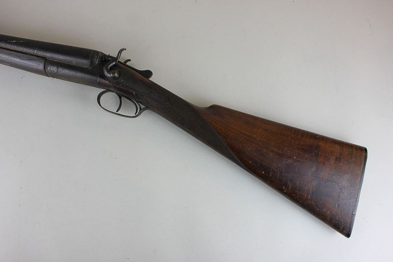 A 19th century pin fire double barrel shotgun marked George Newnham ...