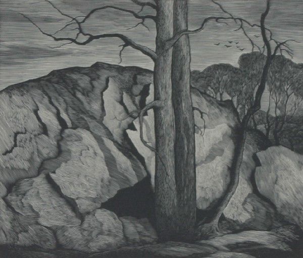 Dungeon Rock, Lynn Woods by Thomas Willoughby Nason artist at Leslie ...