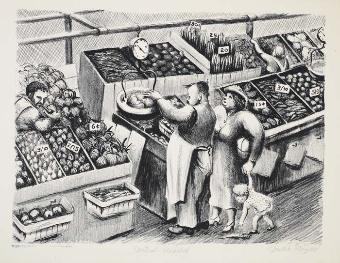 Central Market. by Julia Rogers artist at Swann Galleries auction house ...