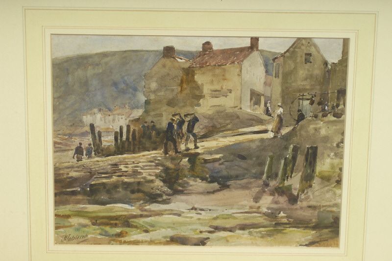 The Slipway at Staithes, with Fisherfolk beside Cottages by Robert ...