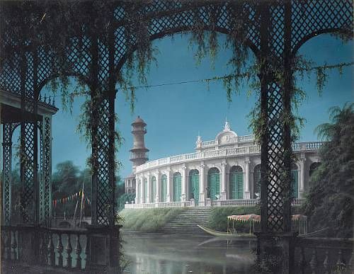 The Pavilion at Bang Pa-In by Felix Kelly artist at Bonhams auction ...