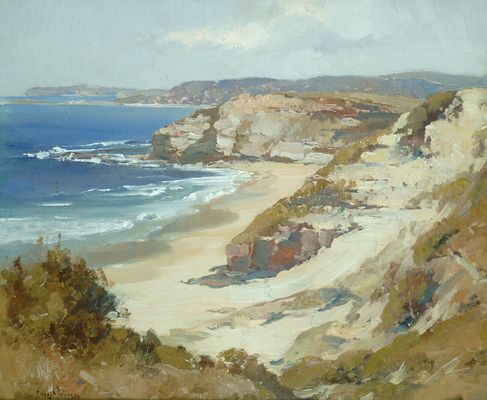 Coastal Landscape by Robert Johnson artist at Leonard Joel auction ...
