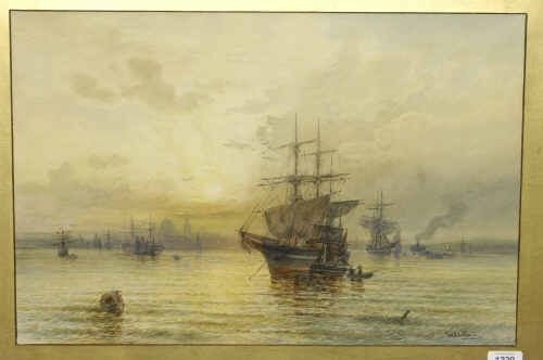 The Pool of London by Emil A Krause artist at Tennants Auctioneers ...