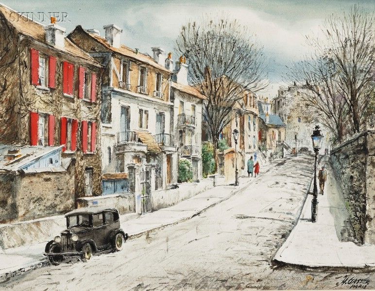 The Red Shutters by Henry Martin Gasser artist at Skinner auction house ...