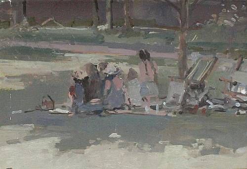 The picnic by Thomas John Coates artist at Bonhams auction house | BidtoArt