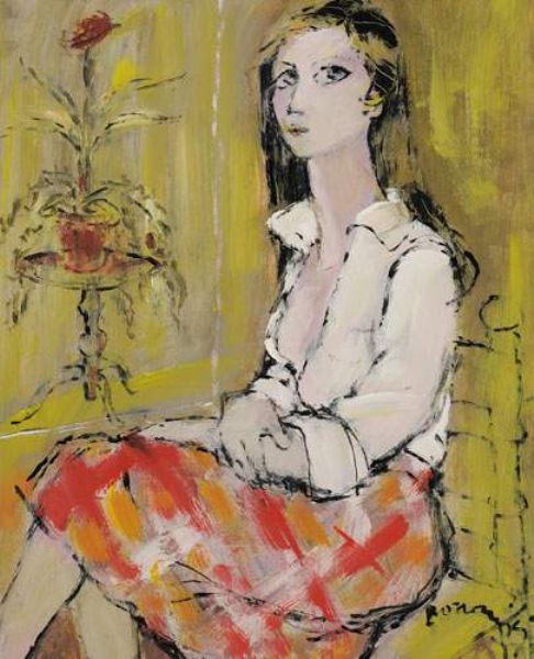 Jeune fille au bouquet de fleurs by Mario Bonamici artist at CHEVAU ...