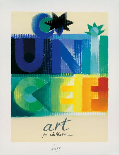 UNICEF art for children by Heinz Mack artist at Galerie Bassenge ...