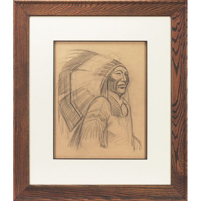 Study of an Indian Chief by Joseph Adam Imhof (attributed To) artist at ...