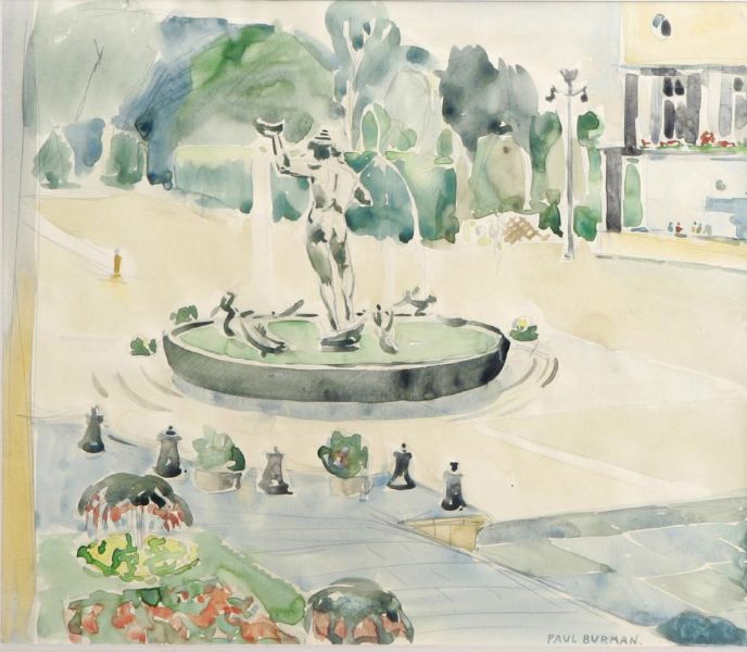 Götaplatsen i Göteborg by Paul Burman artist at Uppsala Auktionskammare ...