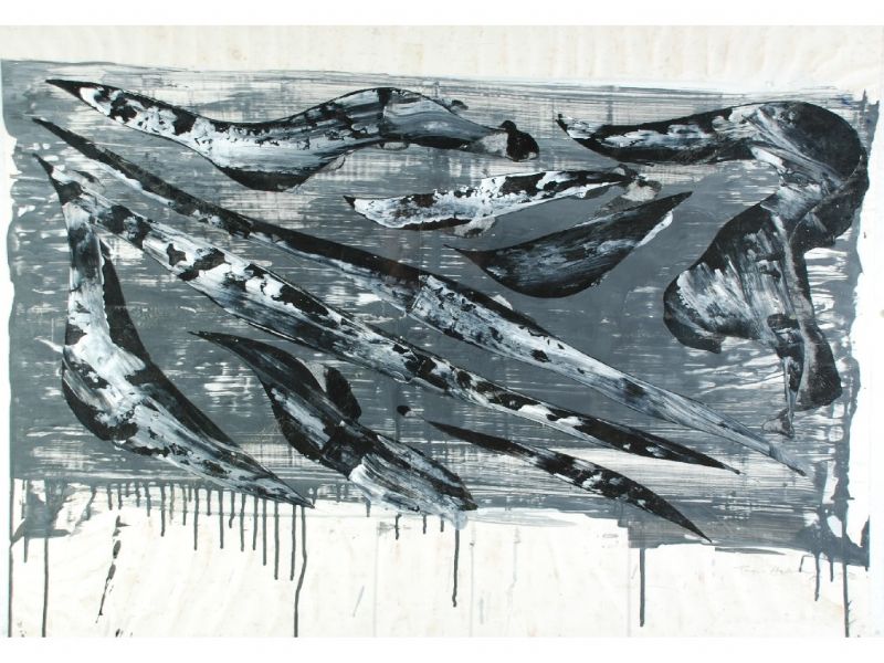 Black and white drawing by Trevor Halliday artist at Capes Dunn auction ...