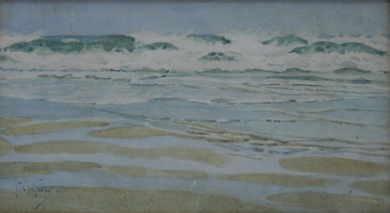 CORNISH BREAKERS by Thomas Cooper Gotch artist at Lawrences auctioneers ...