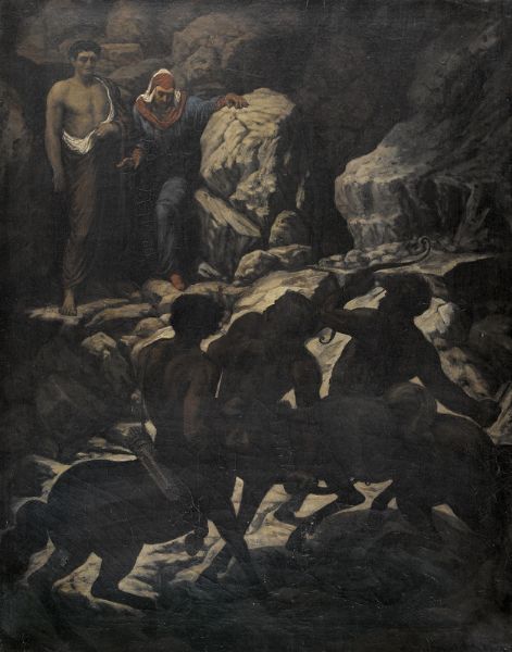 Dante und Vergil mit den drei Kentauren. by Arnold Bocklin artist at ...