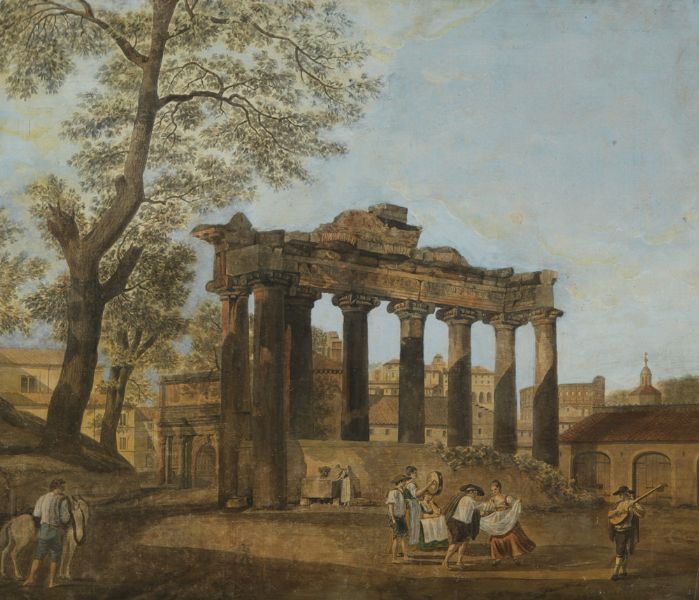 The Temple of Concord, Rome by Bartolomeo Pinelli artist at Gene ...
