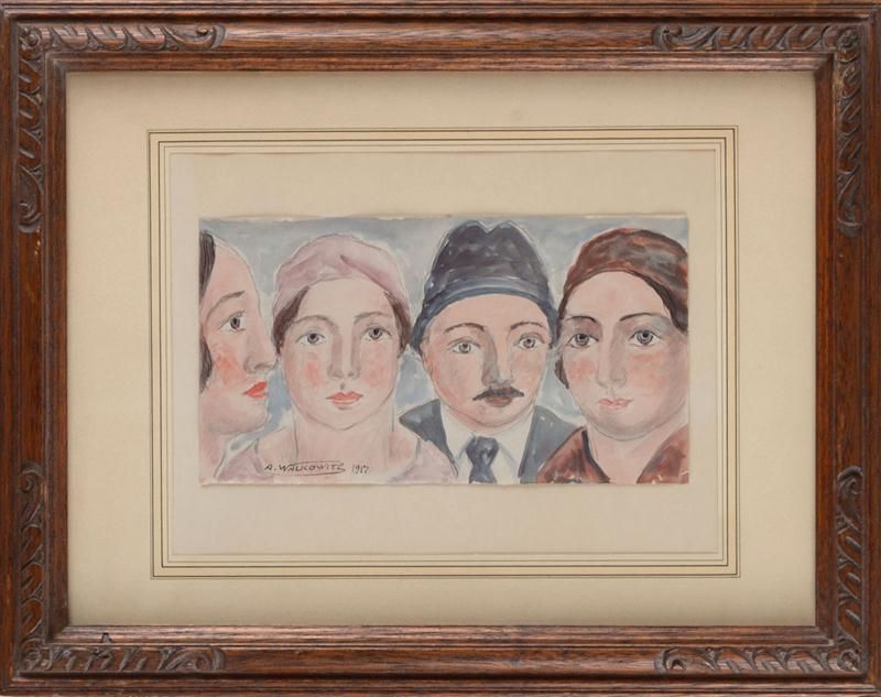 Faces in a Crowd by Abraham Walkowitz artist at Stair Galleries auction ...