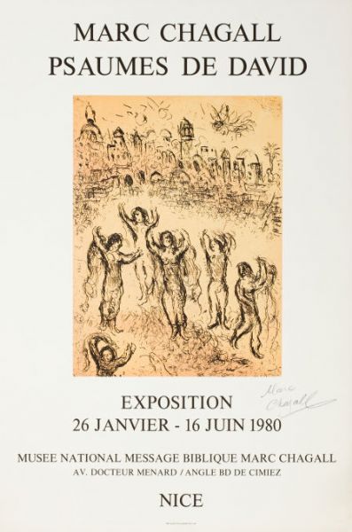 Original Handsigned Exhibition Poster: Marc Chagall Psaumes de David ...