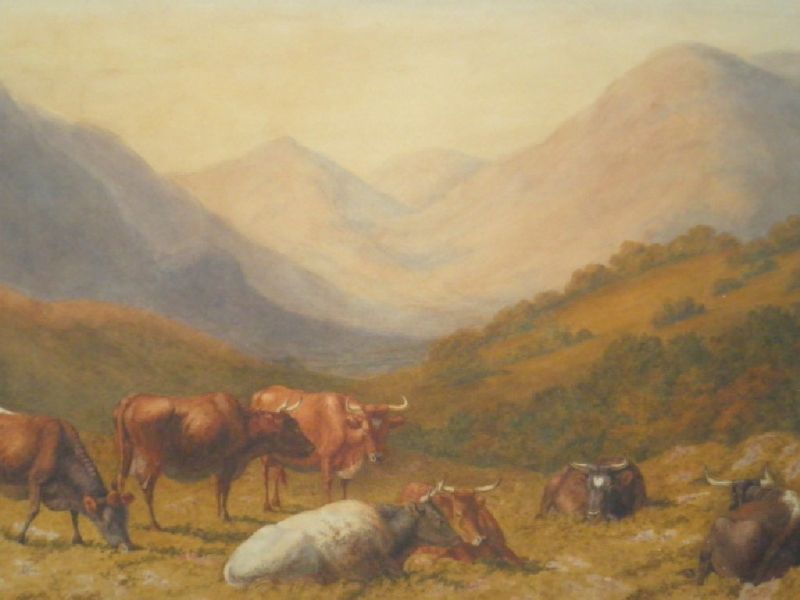 Mountain landscape with cattle by John James Chalon artist at Golding ...