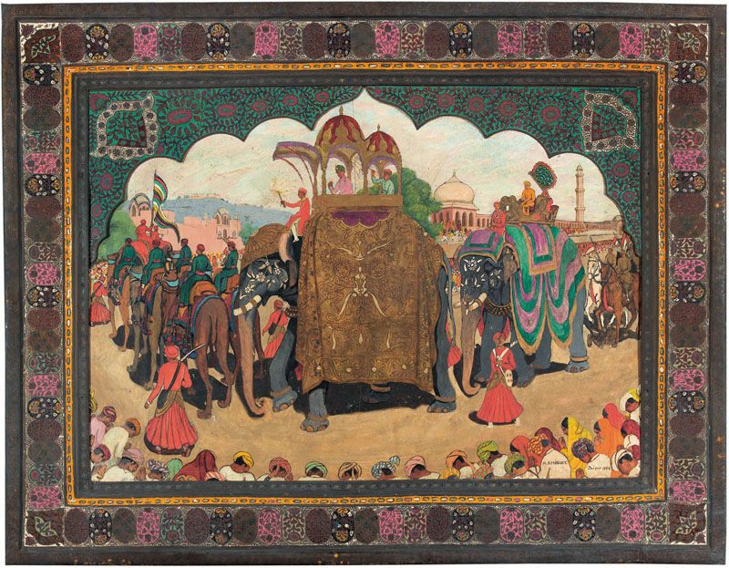 Festumzug mit dem Maharaja von Jaipur. by Marcel Amiguet artist at ...