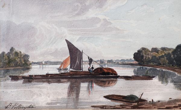 Barge in a river landscape by Lord Pollington artist at Dreweatt Neate ...