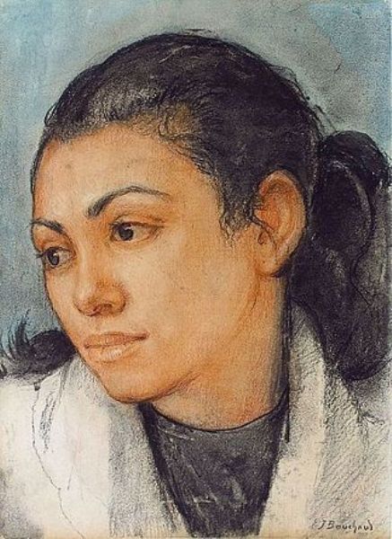 PORTRAIT DE JEUNE ALGERIENNE by Jean Bouchaud artist at SGL Enchères ...