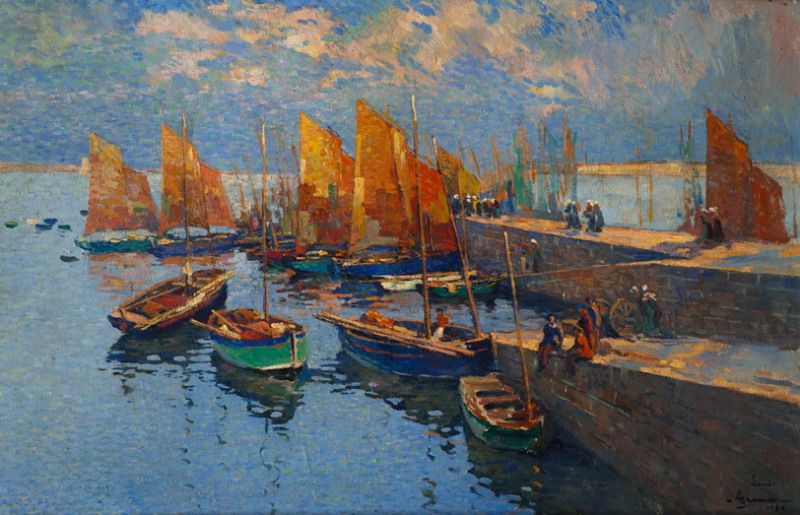 Port breton by Louis Azema artist at PIASA auction house | BidtoArt