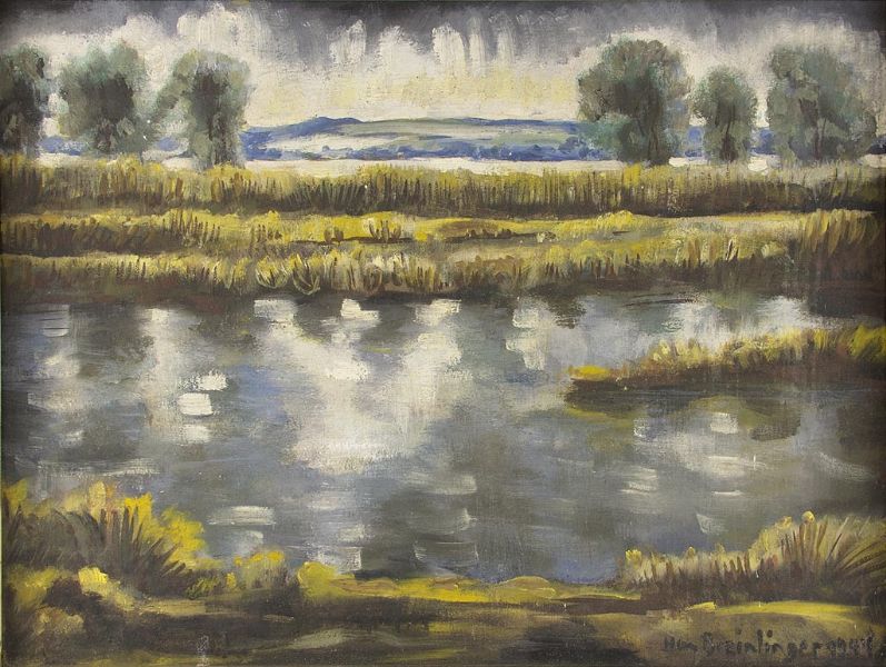 Bodenseelandschaft am Untersee (Wollmatingen?) by Hans Breinlinger ...