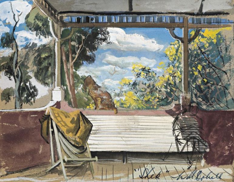 SHEK ON THE VERANDAH, THE ARTIST'S HOUSE by William Dobell artist at ...