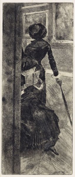 Au Louvre, la peinture, Mary Cassatt. by Edgar Degas artist at Swann ...