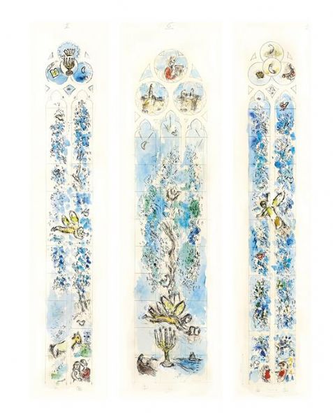 The Angel and the Tree of life; The Angel and menorah, The tree of life ...