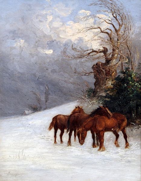 Horses in Winter Landscape by Thomas Smythe artist at Rowley Fine Art ...