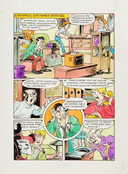 W pogoni za czarnym Kleksem, plansza komiksowa nr 1, z serii Jonka ...