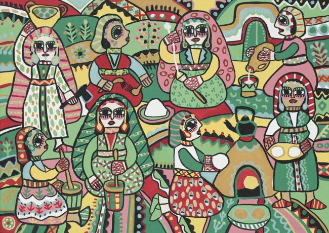 LA PRÉPARATION DU REPAS by Fatna Gbouri artist at Compagnie Marocaine ...