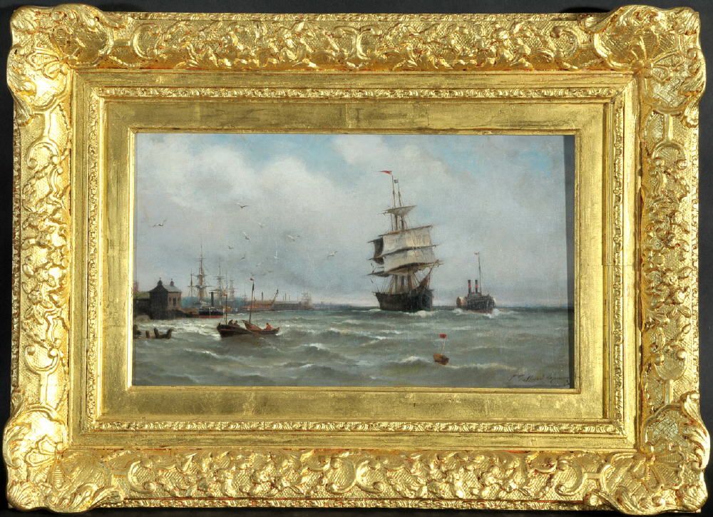 Schiffe und Fischerboote vor Hafeneinfahrt by Paul charles Emmanuel ...