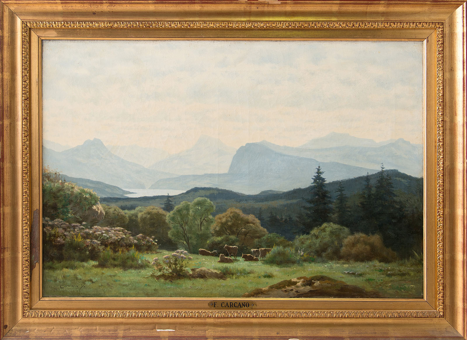 La punta di Bellagio dall'altipiano by Filippo Carcano artist at ...