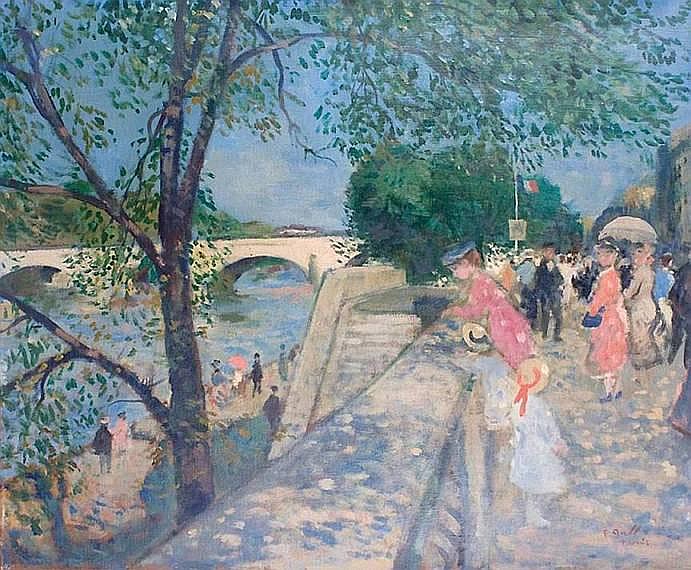 PARIS, QUAIS DE SEINE ANIMÉS AU PRINTEMPS by François Ferenç Gall ...