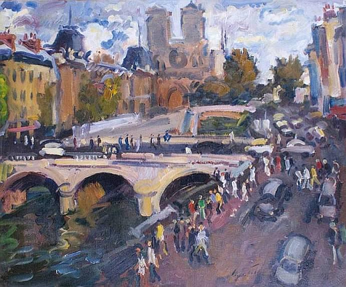 PARIS, NOTRE-DAME ET LE PONT SAINT-MICHEL by Sergio Telles artist at ...